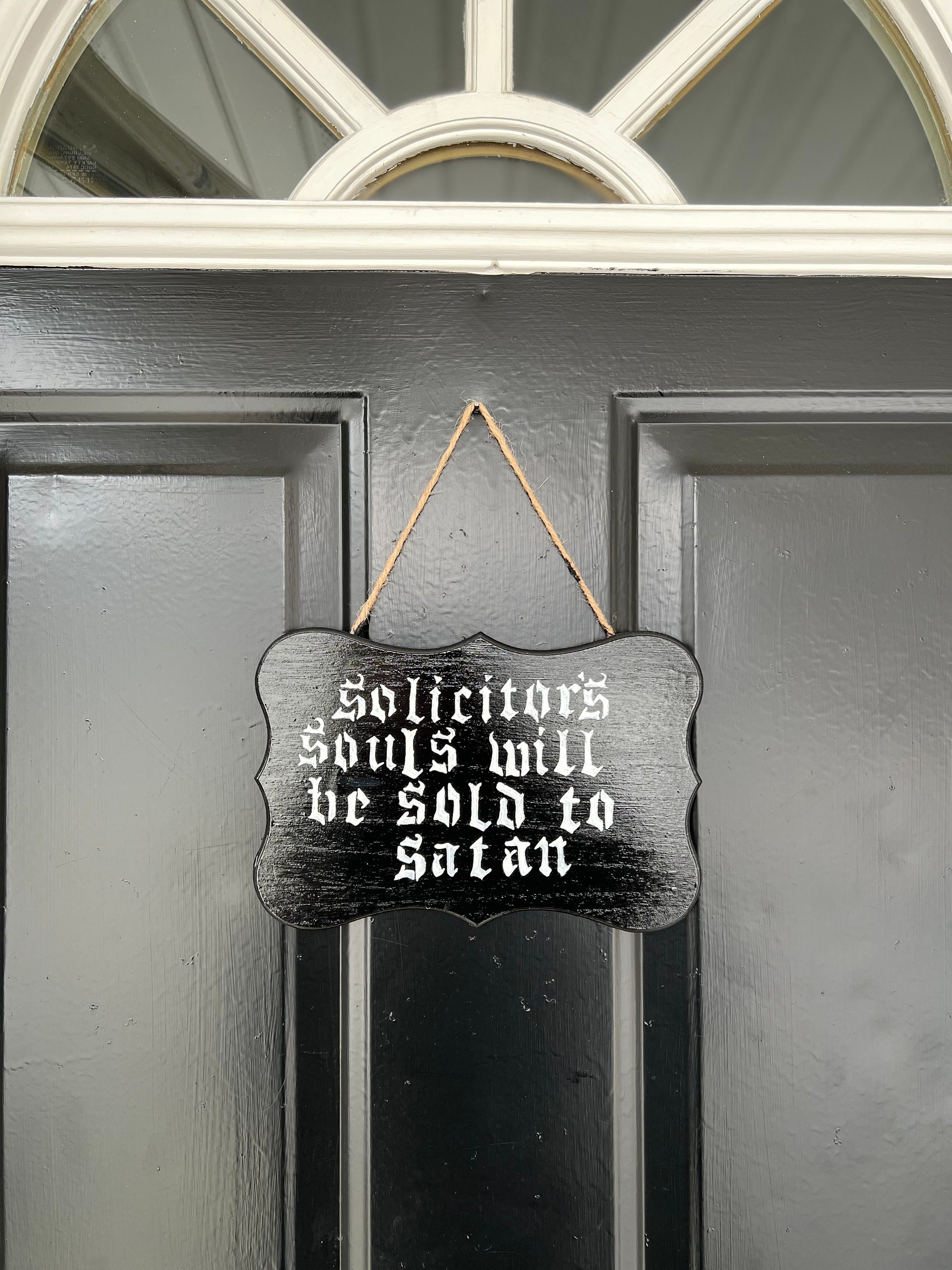 Satanic No Soliciting Door Sign - Etsy