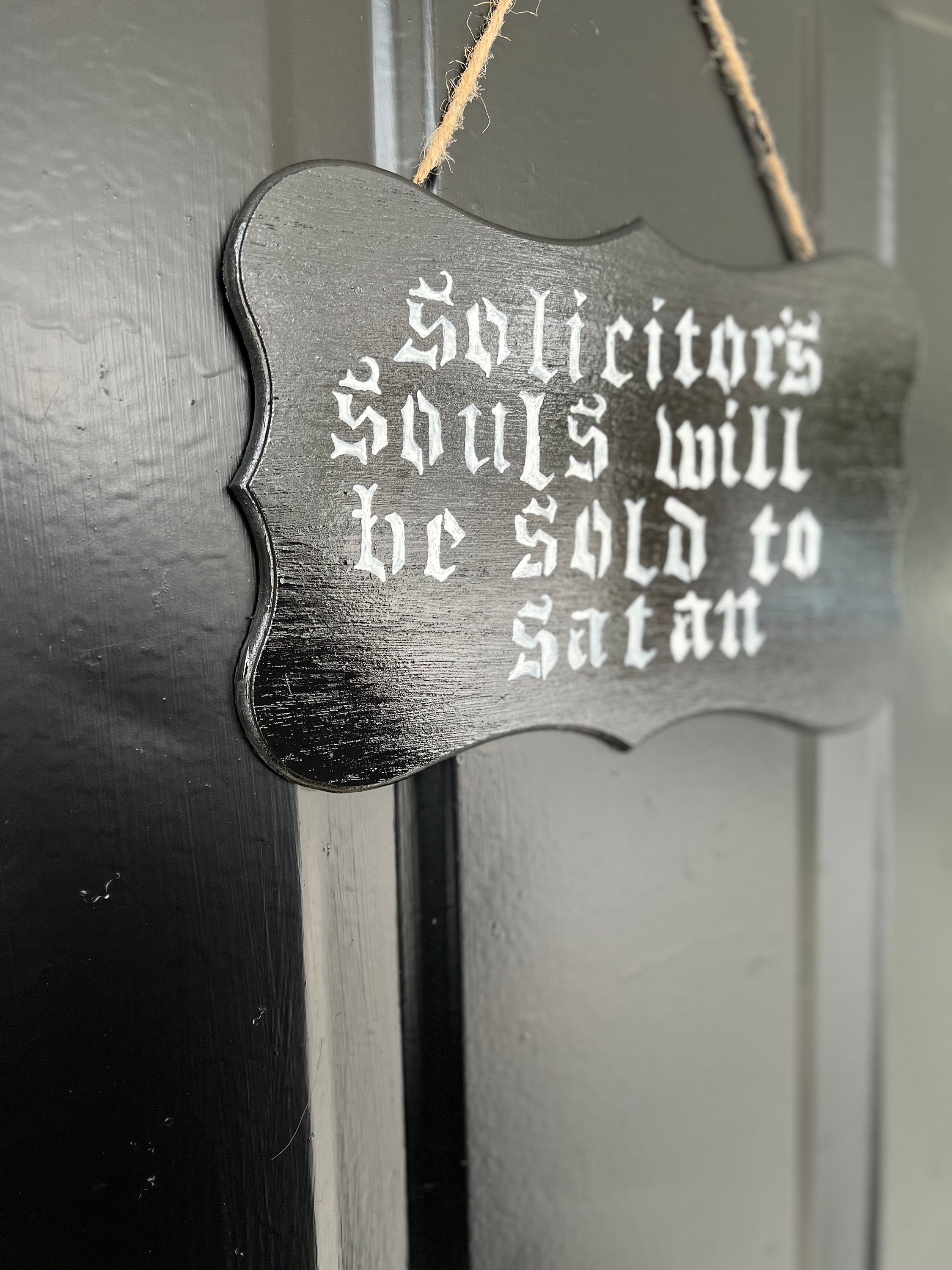 Satanic No Soliciting Door Sign - Etsy