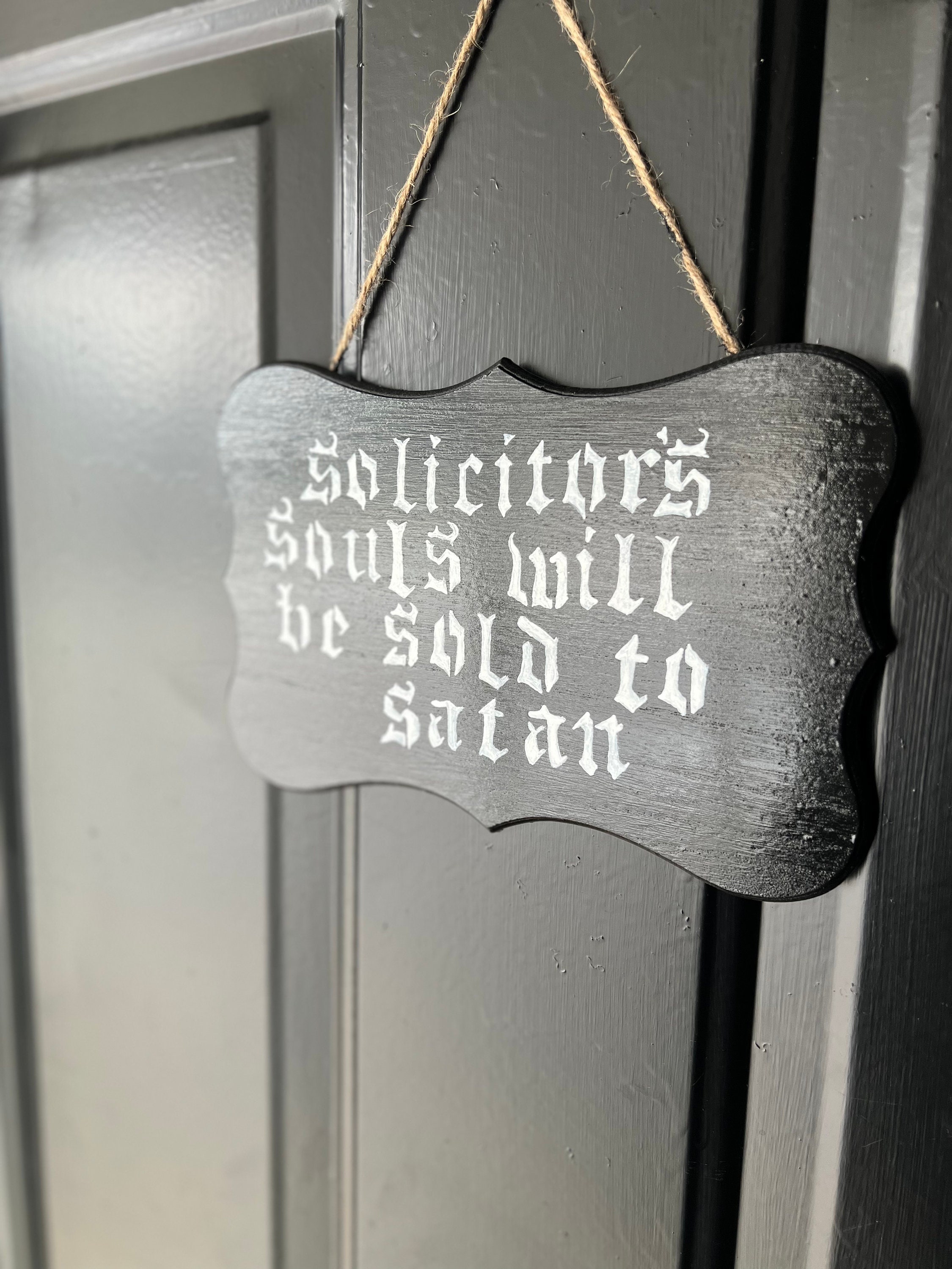 Satanic No Soliciting Door Sign - Etsy