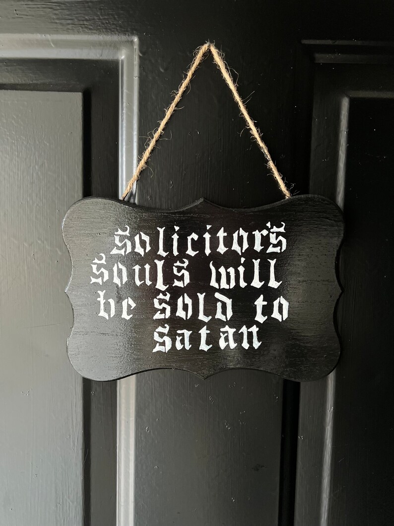 Satanic No Soliciting Door Sign - Etsy