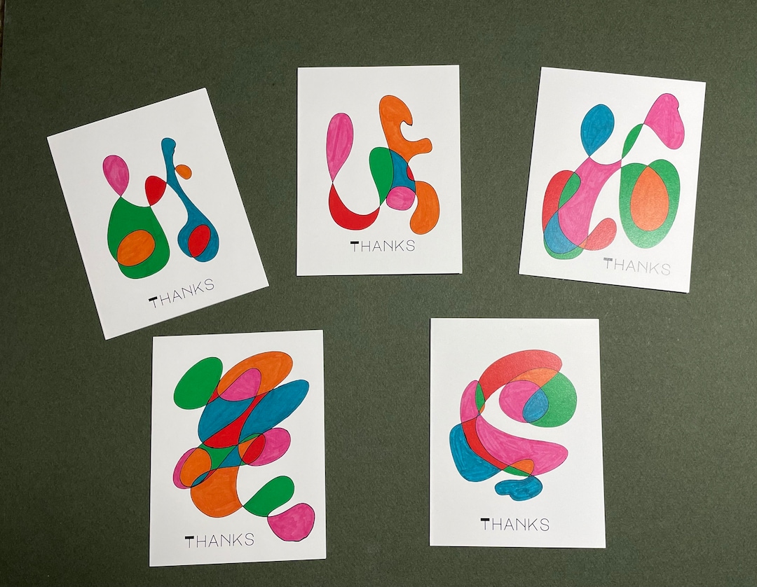 Abstract Design Thank You Note - Etsy