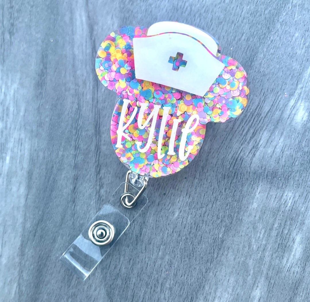 Souris Infirmière Chapeau Personnalisé Badge Reel - Etsy France