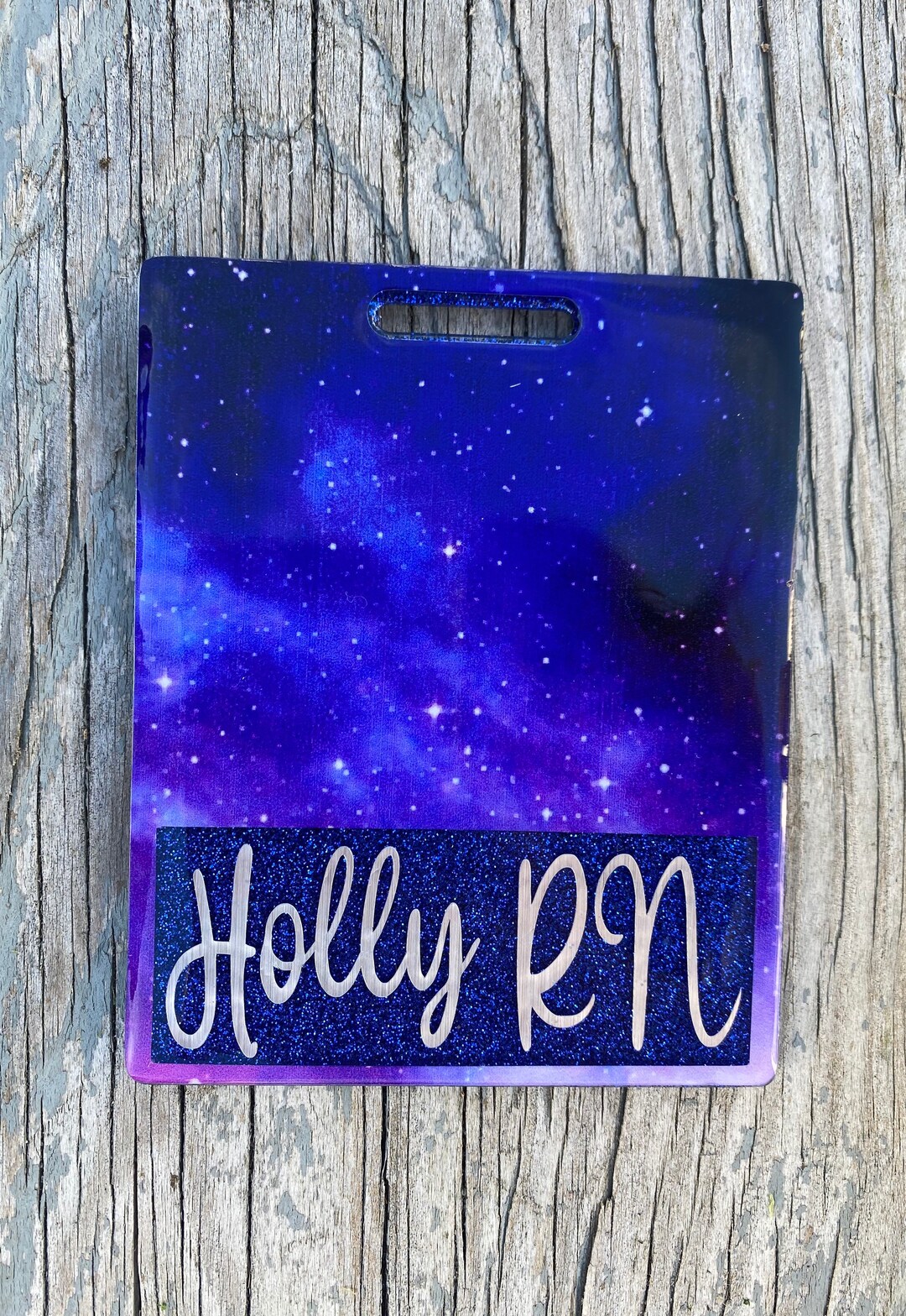 Glitter Galaxy Badge Buddy Personalized Badge Buddy Space - Etsy