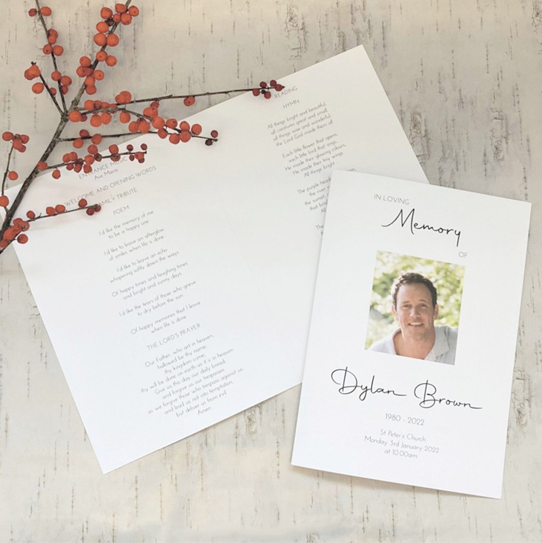 Funeral Program / Order of Service / Memorial Service / - Etsy