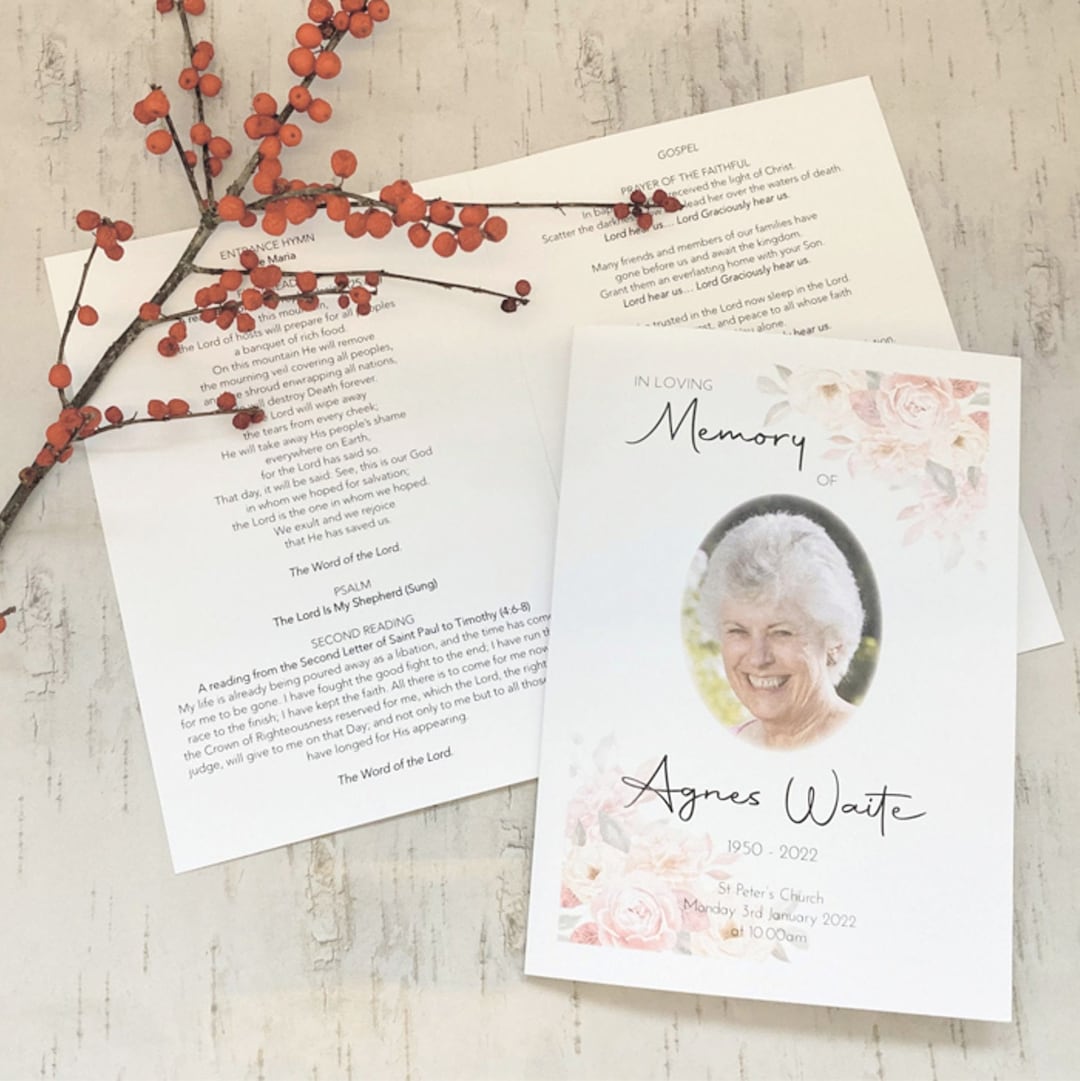 Funeral Program / Order of Service / Memorial Service / Celebration of ...