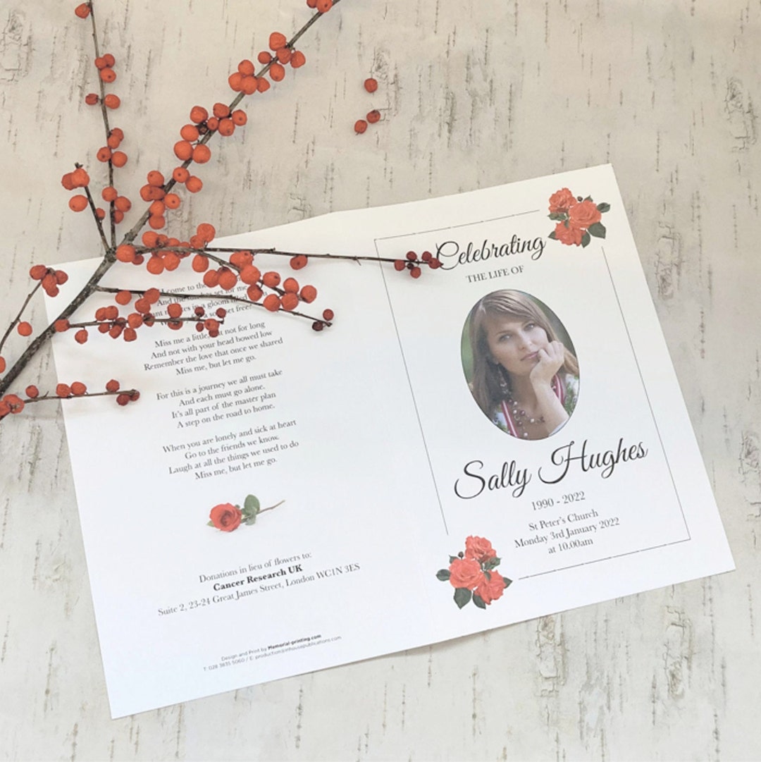 Funeral Program / Order of Service / Memorial Service / - Etsy
