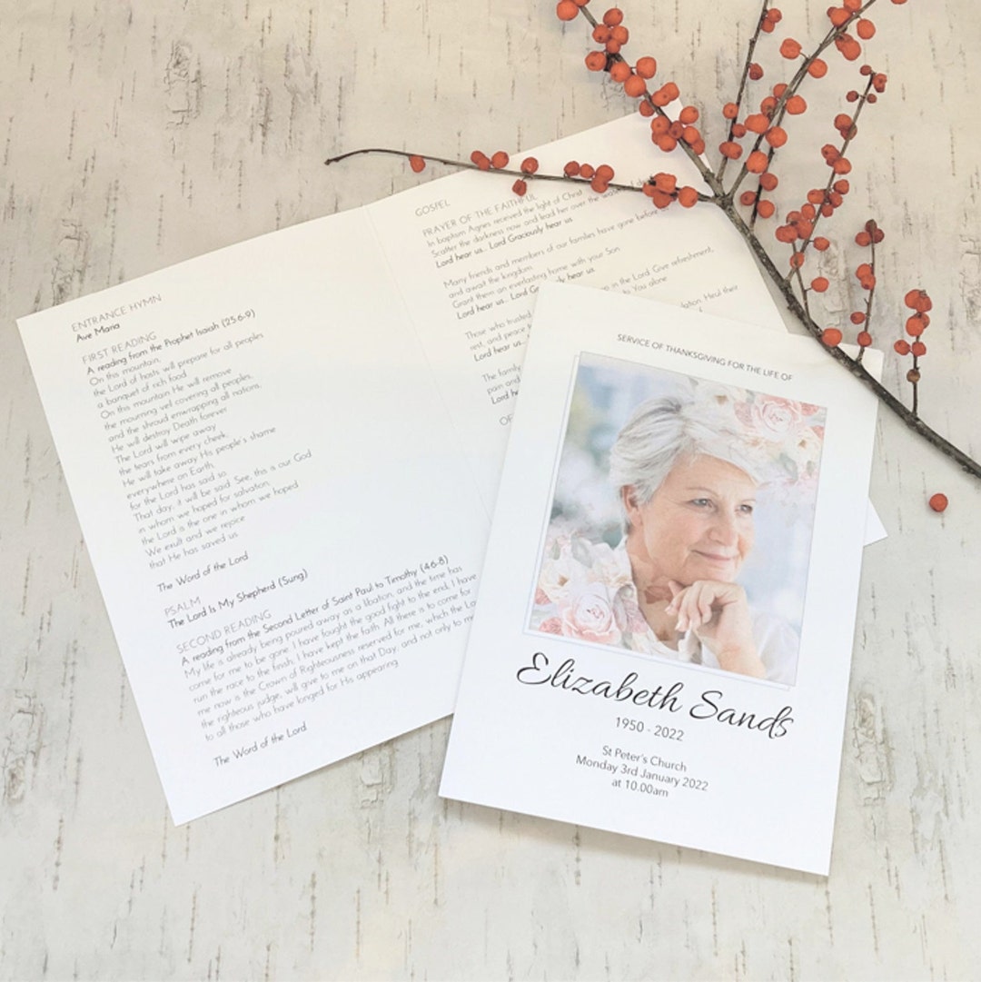 Funeral Program / Order of Service / Memorial Service / Celebration of ...