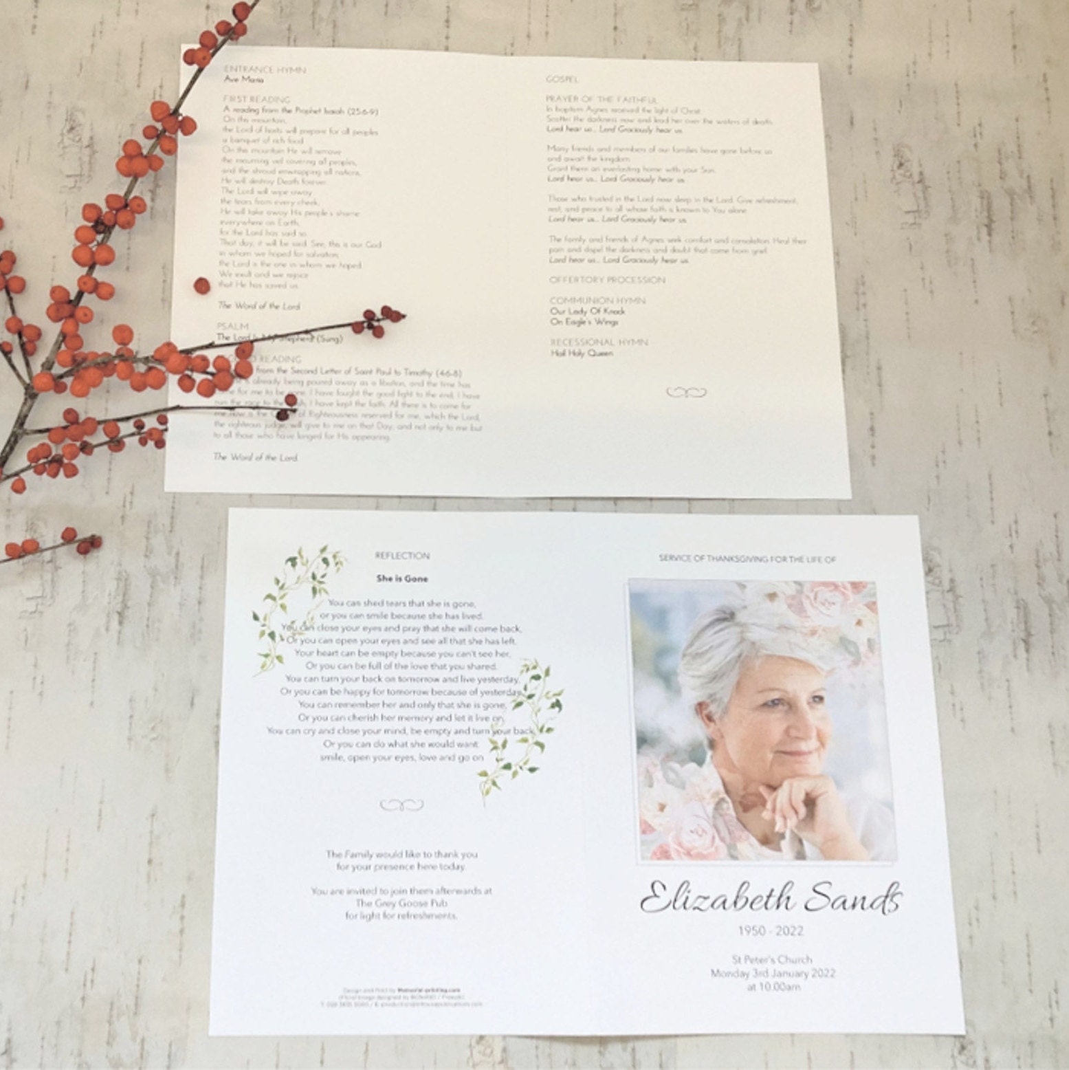 Funeral Program / Order of Service / Memorial Service / Celebration of ...