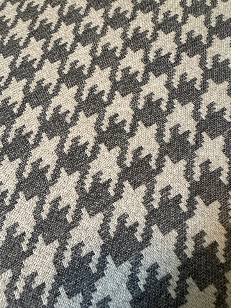 Houndstooth Pattern Fabric Sample, Grey, Stain Resistant, Easy Clean ...