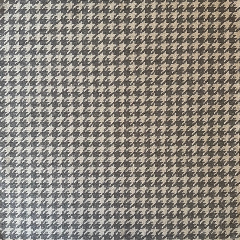 Houndstooth Pattern Fabric Sample, Grey, Stain Resistant, Easy Clean ...