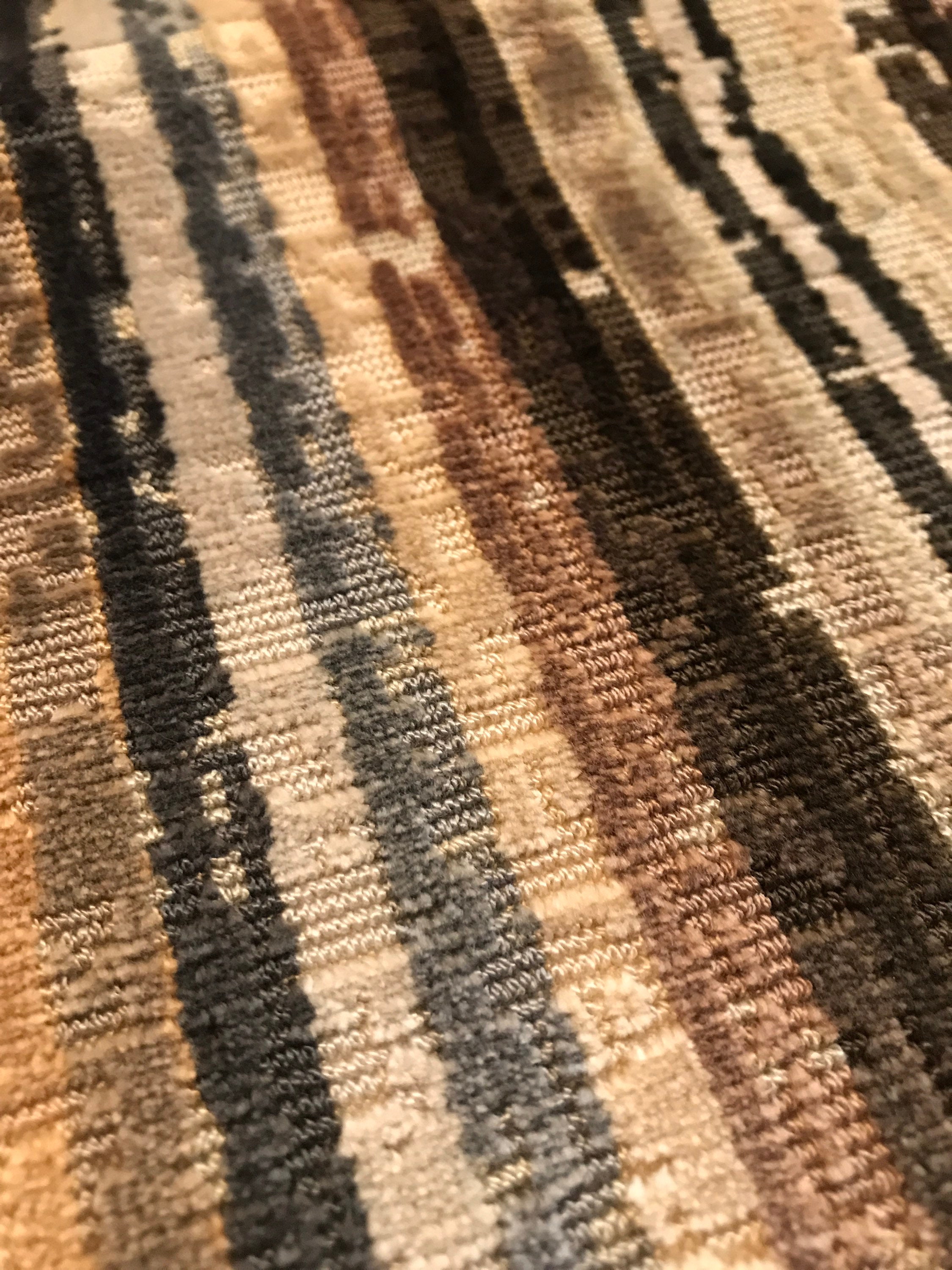 Striped Velvet Chenille Fabric Sample: Earth Tones, Upholstery Sewing ...