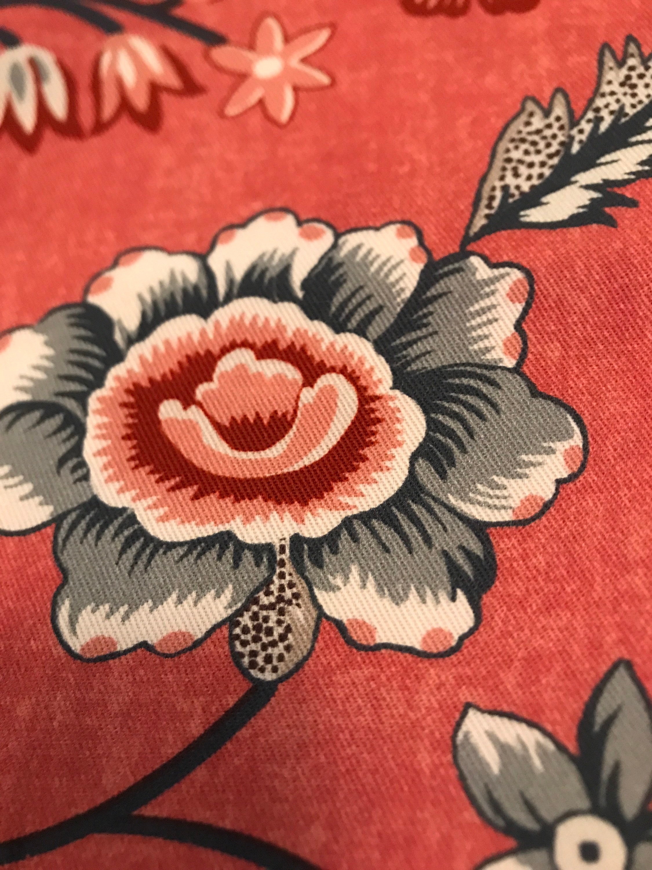 Jacobean Floral Fabric Sample: High-end Cotton Quilting Square - Etsy