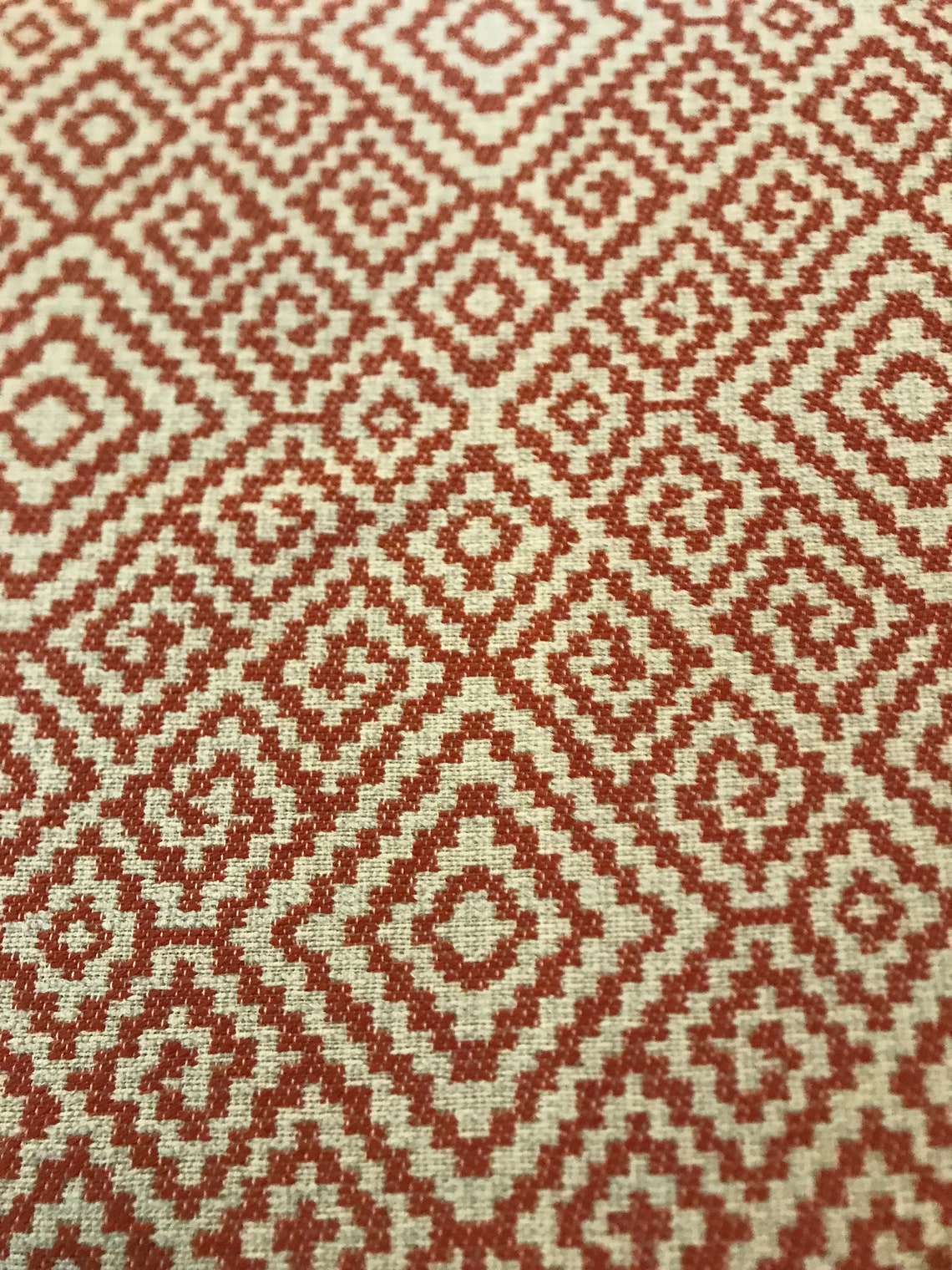 Crypton Fabric Sample: Brick Red Diamond Pattern, Stain Resistant - Etsy