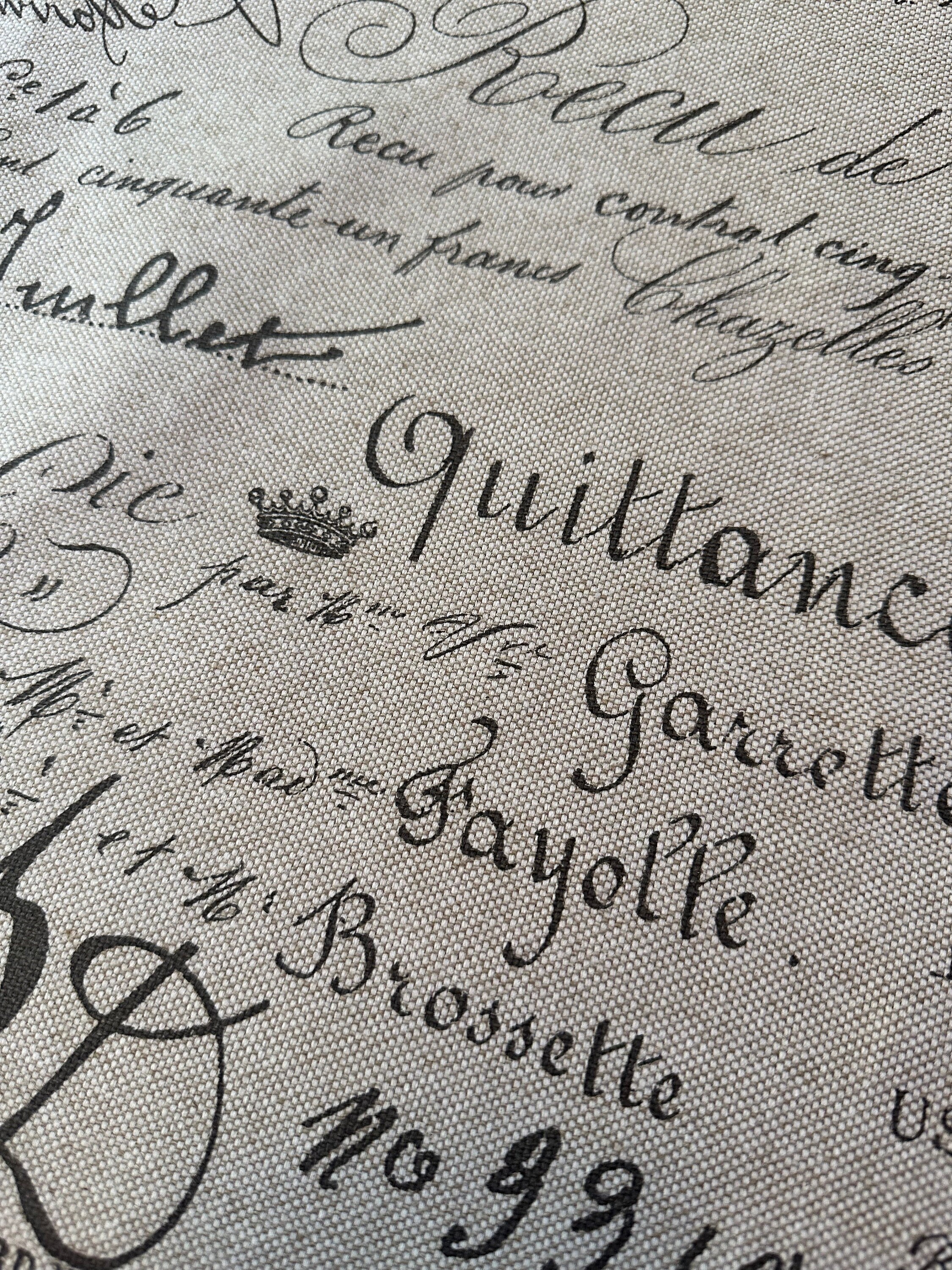 Script Printed Fabric Sample Fat Quarter Pillows Cushion - Etsy