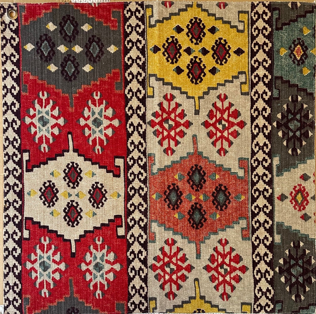 Kilim Print Fabric Sample, Cotton, Pillow Making, Upholstery, Sewing ...