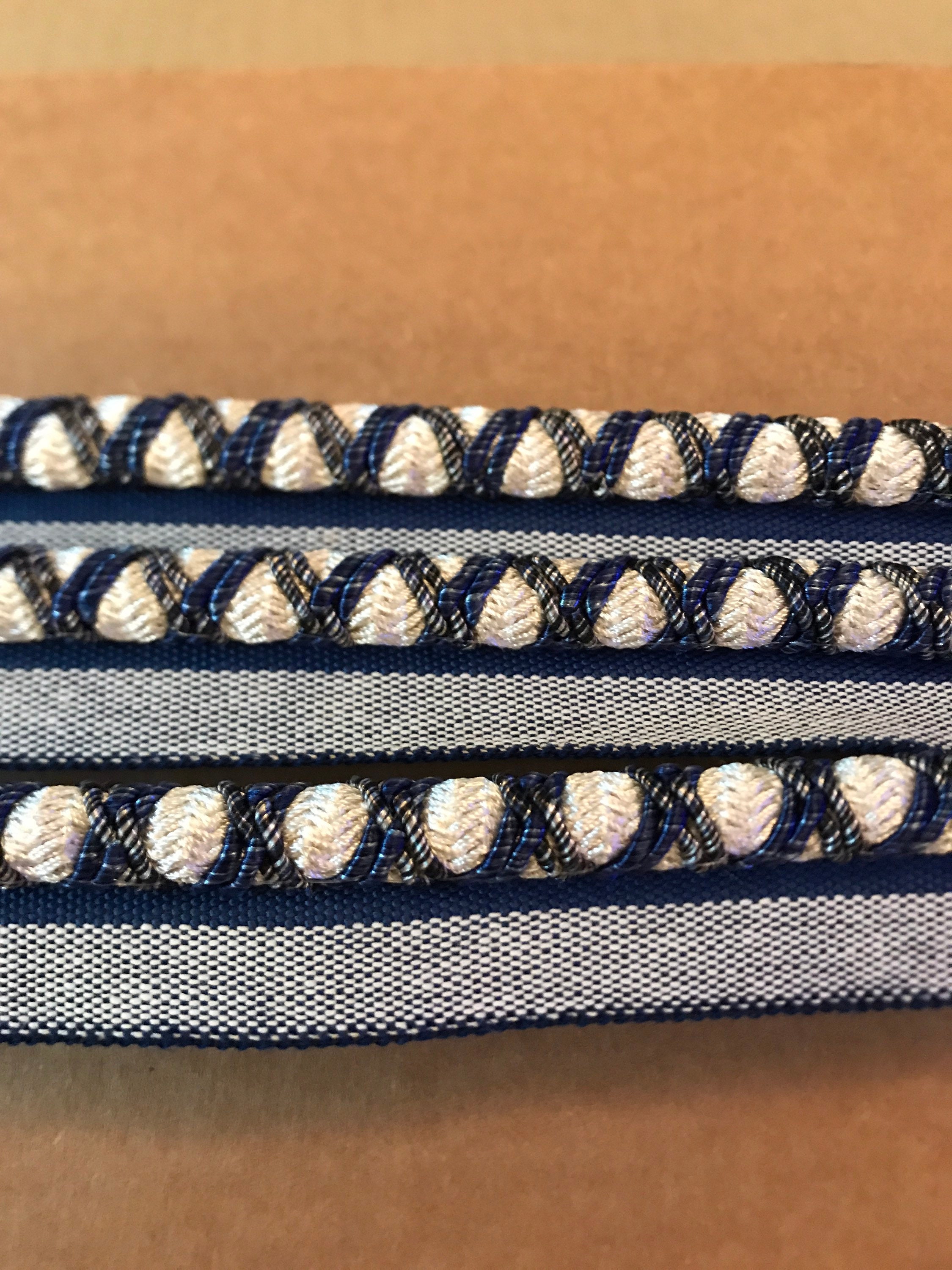 Navy White Rope Trim, 1/2 Inch, Tape Trim, Sewing Crafts, Drapery ...