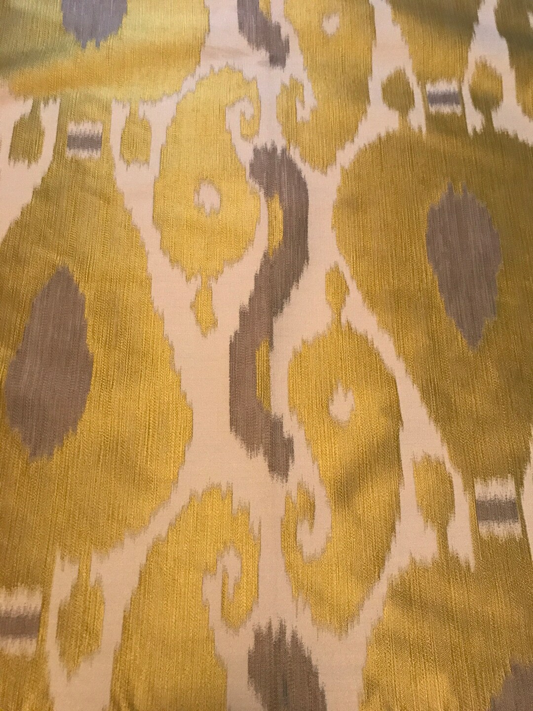 Silk Fabric Square: Citrine Abstract Pattern, Upholstery Remnant (25 ...