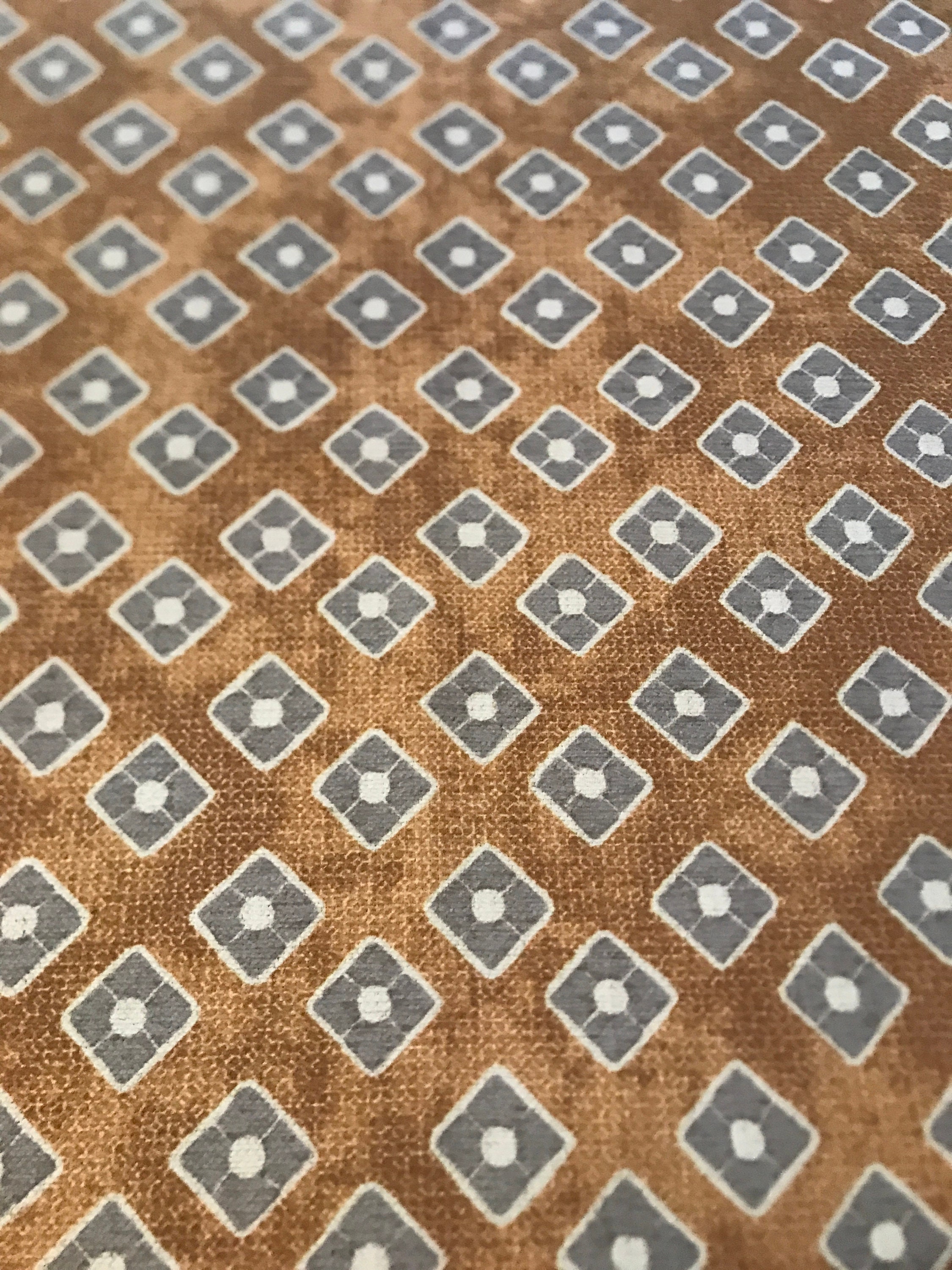 Stacy Garcia Crypton Fabric Sample: Diamond Pattern, Gold & Gray, Stain ...