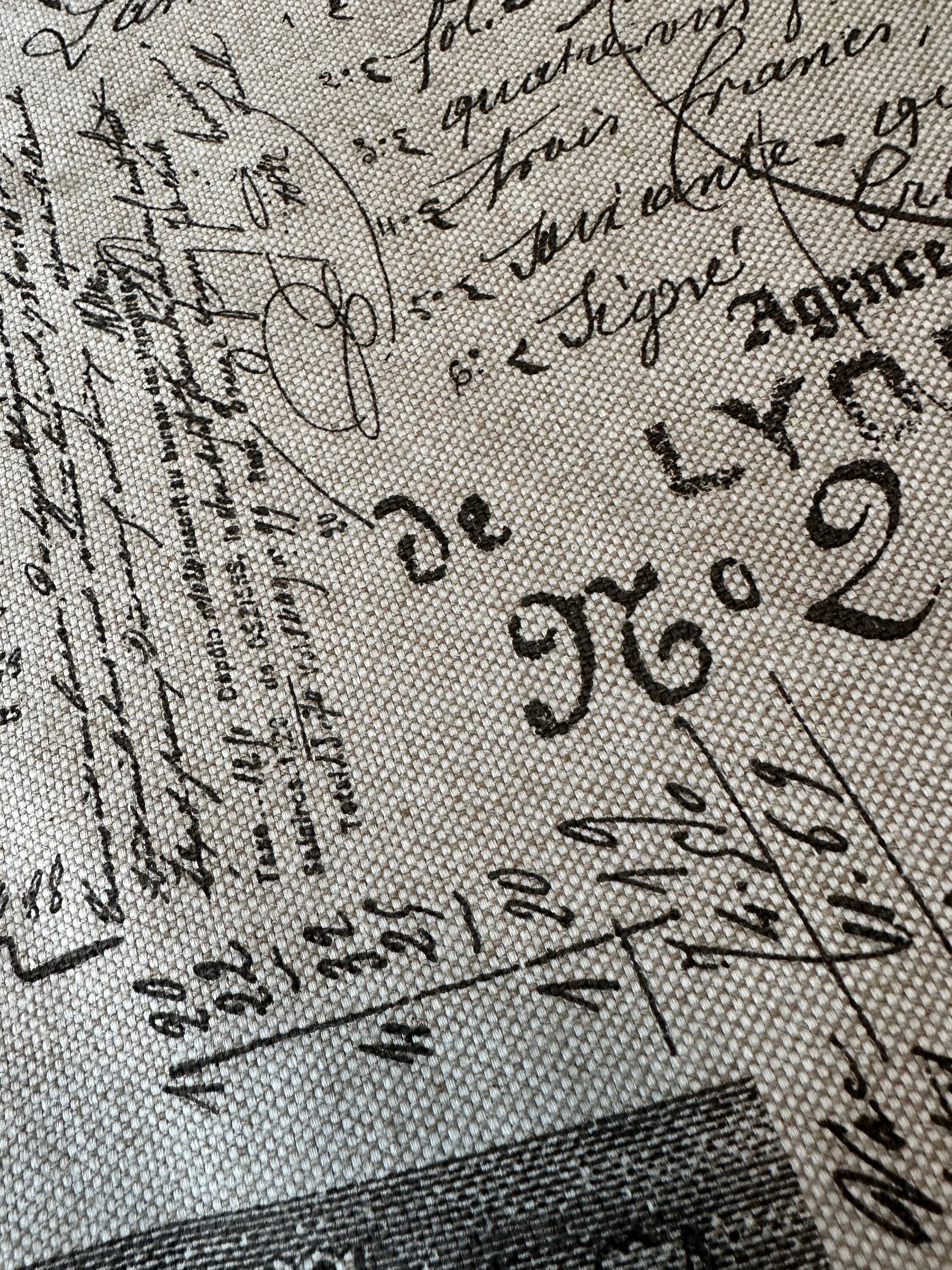 Script Printed Fabric Sample, Fat Quarter, Pillows Cushion Covers ...