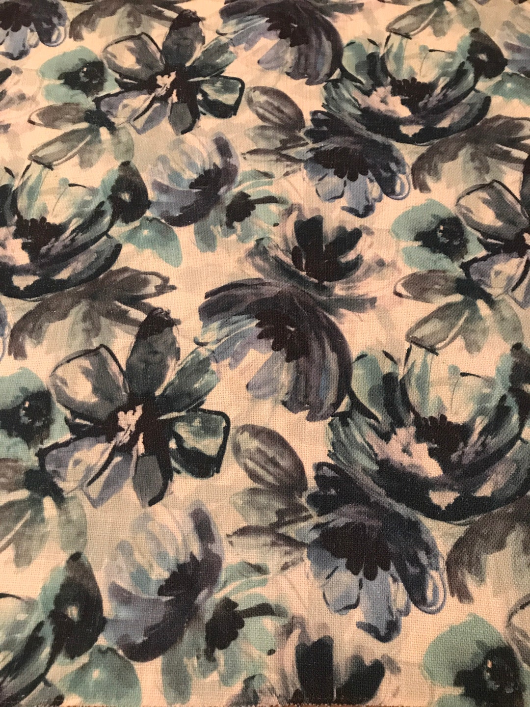 Stacy Garcia Crypton Fabric Sample: Blue Floral, Stain Resistant (26 ...