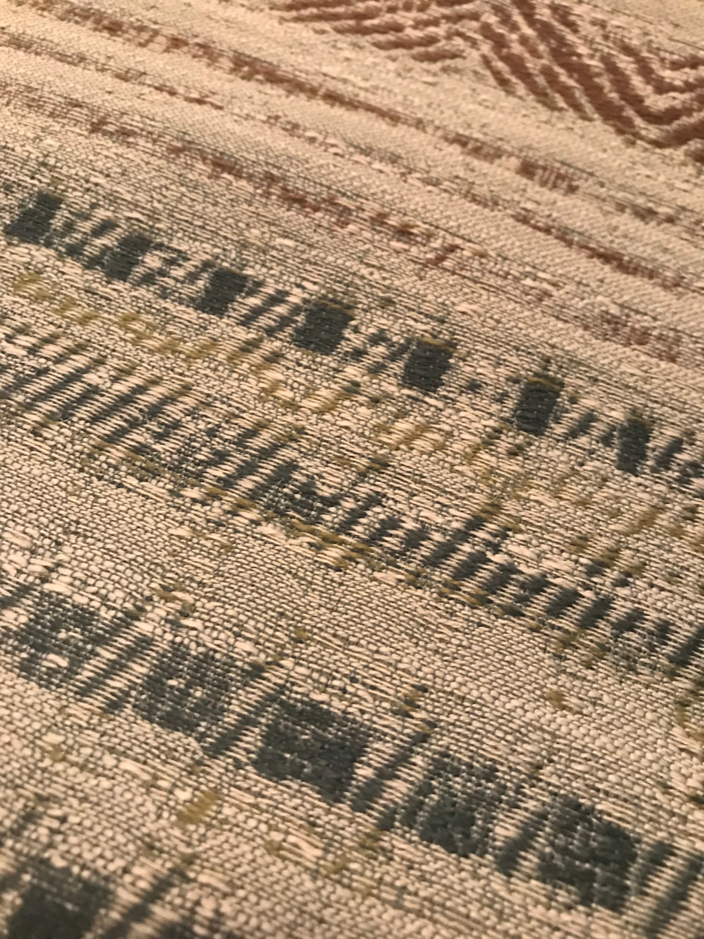 Crypton Fabric Sample: Stain Resistant Abstract Stripes, Aqua & Brown ...