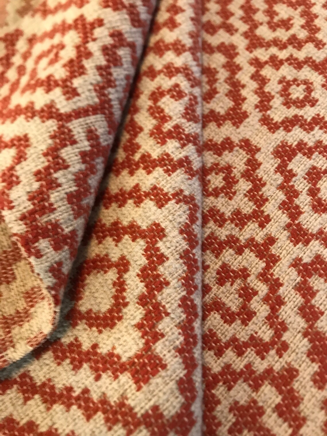 Crypton Fabric Sample: Brick Red Diamond Pattern, Stain Resistant - Etsy