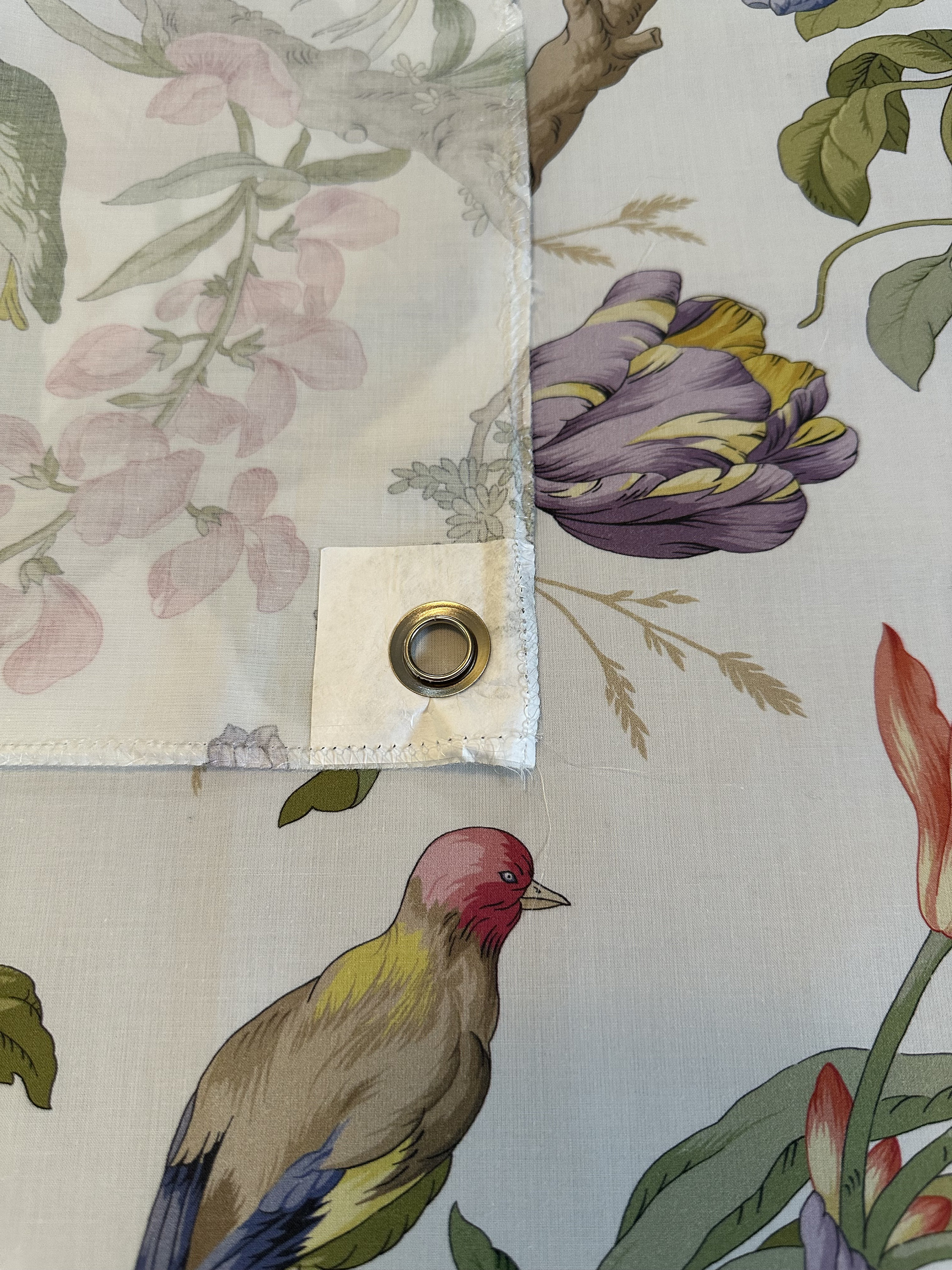 Scalamandré Belize Fabric Sample, Birds Tropical Flowers, Cotton ...