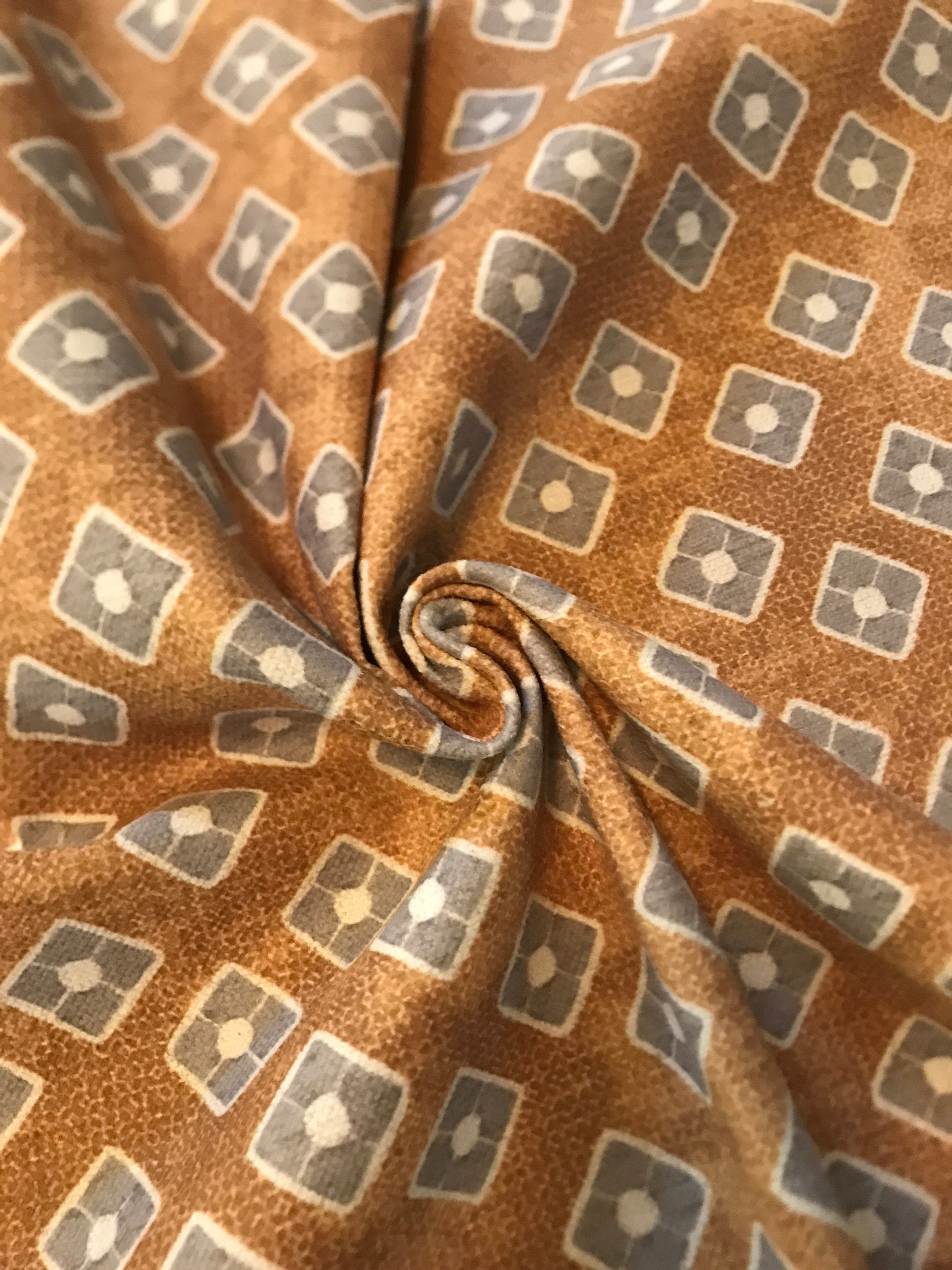 Stacy Garcia Crypton Fabric Sample: Diamond Pattern, Gold & Gray, Stain ...