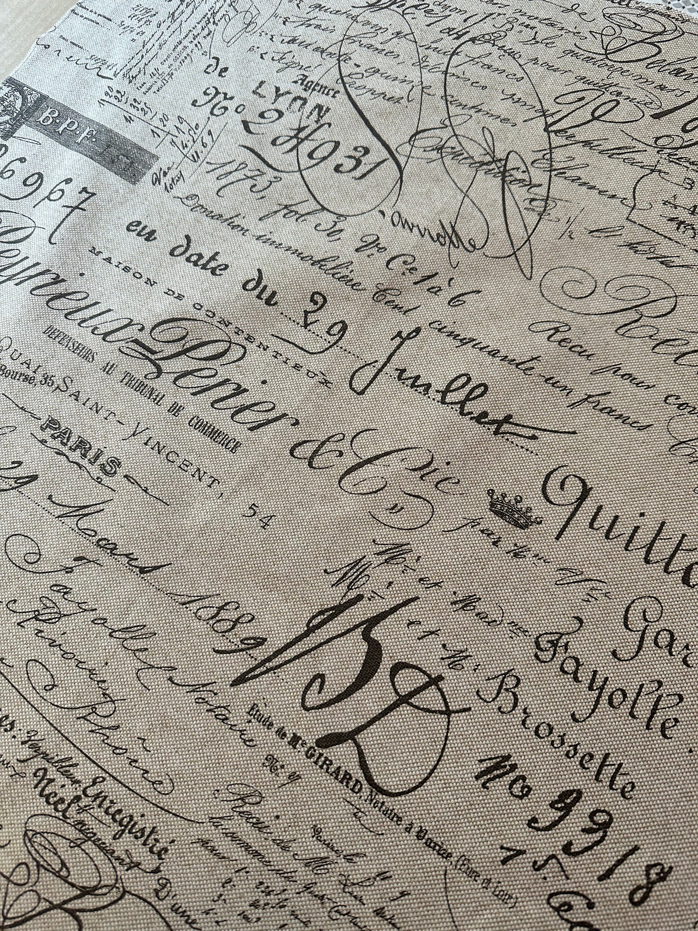 Script Printed Fabric Sample, Fat Quarter, Pillows Cushion Covers ...