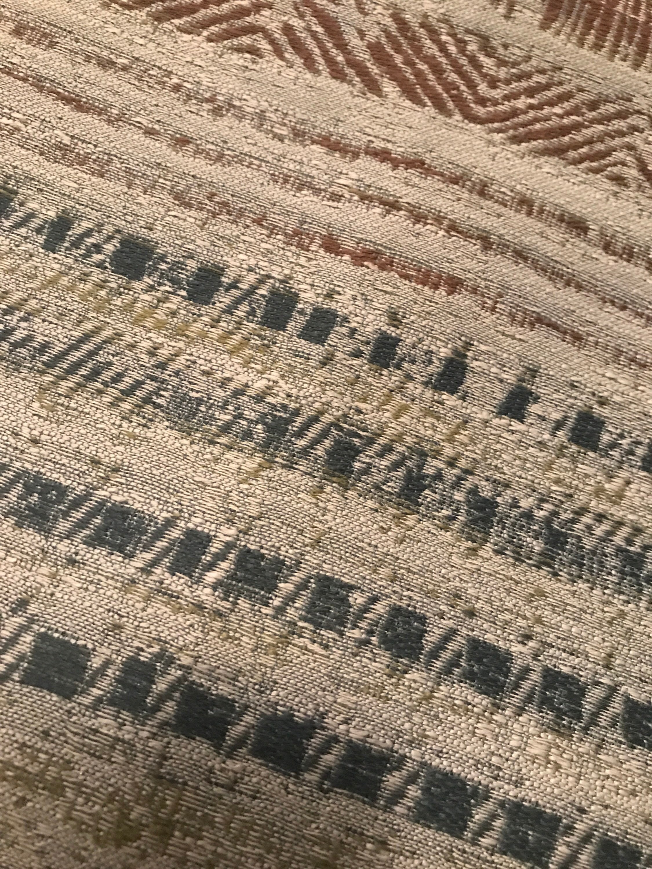 Crypton Fabric Sample: Stain Resistant Abstract Stripes, Aqua & Brown ...