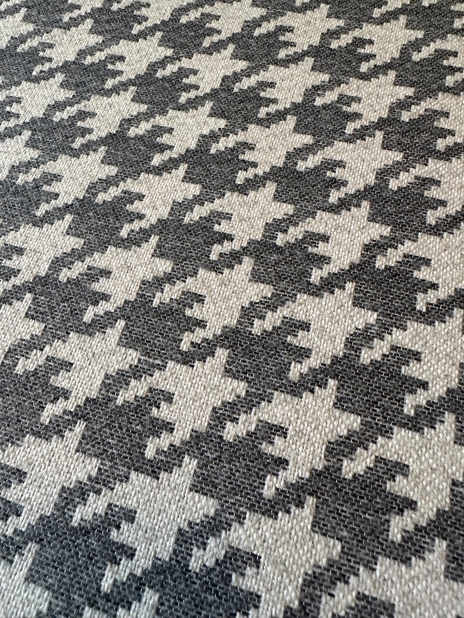 Houndstooth Pattern Fabric Sample, Grey, Stain Resistant, Easy Clean ...