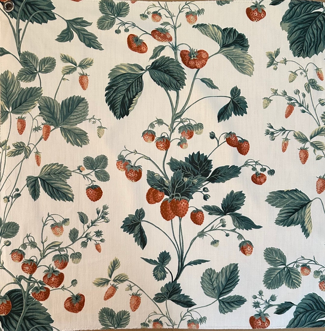 Strawberry Print Fabric Sample, Fruit Garden, Cotton, Sewing Crafting ...