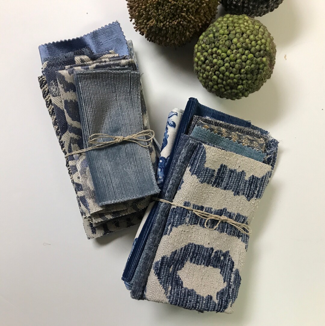 Blue Fabric Sample Bundle, Scraps, Crafts Quilting Sewing, Art Projects ...