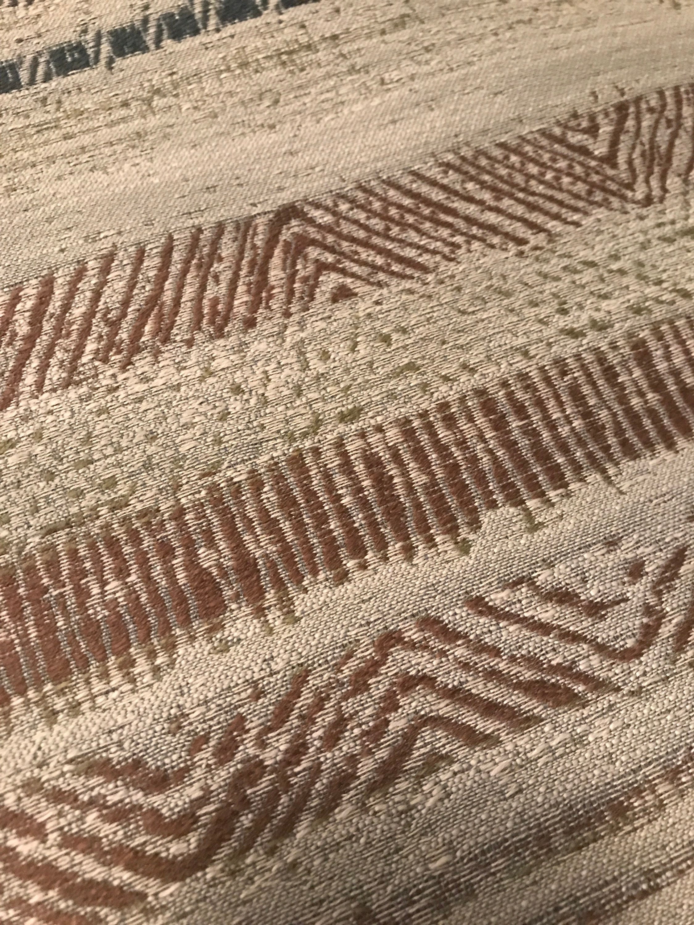 Crypton Fabric Sample: Stain Resistant Abstract Stripes, Aqua & Brown ...