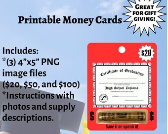 Printable Money Card - Etsy