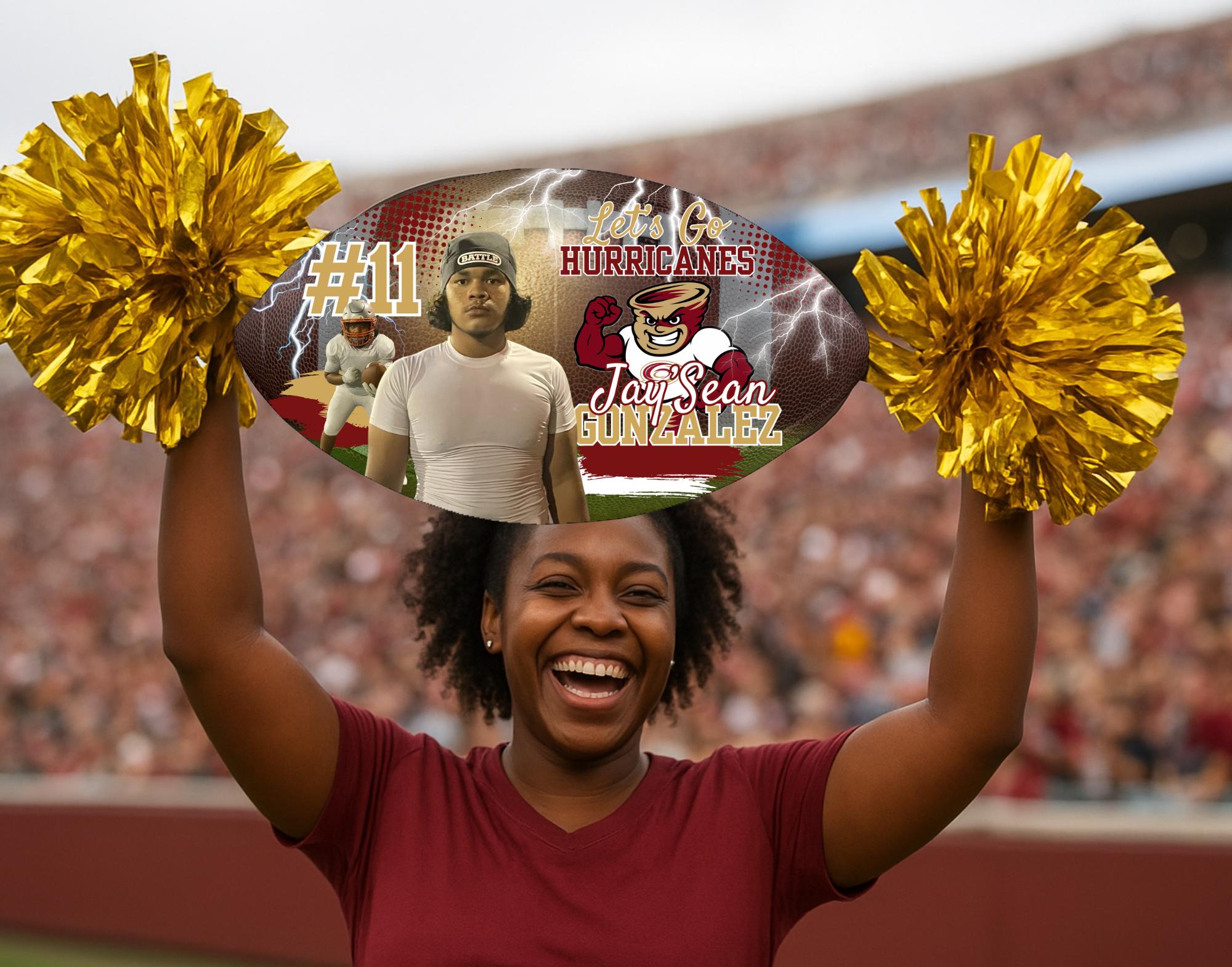 Personalized Photo Cheer Stick With Pom Poms - Etsy