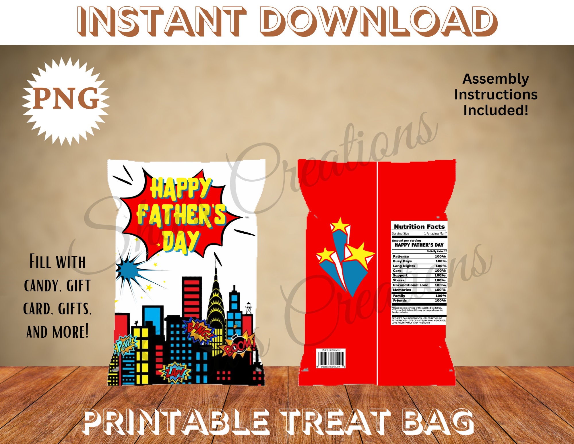 Printable Father's Day Treat Bag Bundle - Etsy