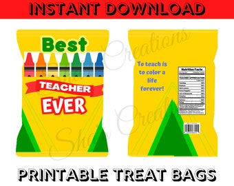 Printable Teacher Appreciation Chip Treat Bags - Etsy