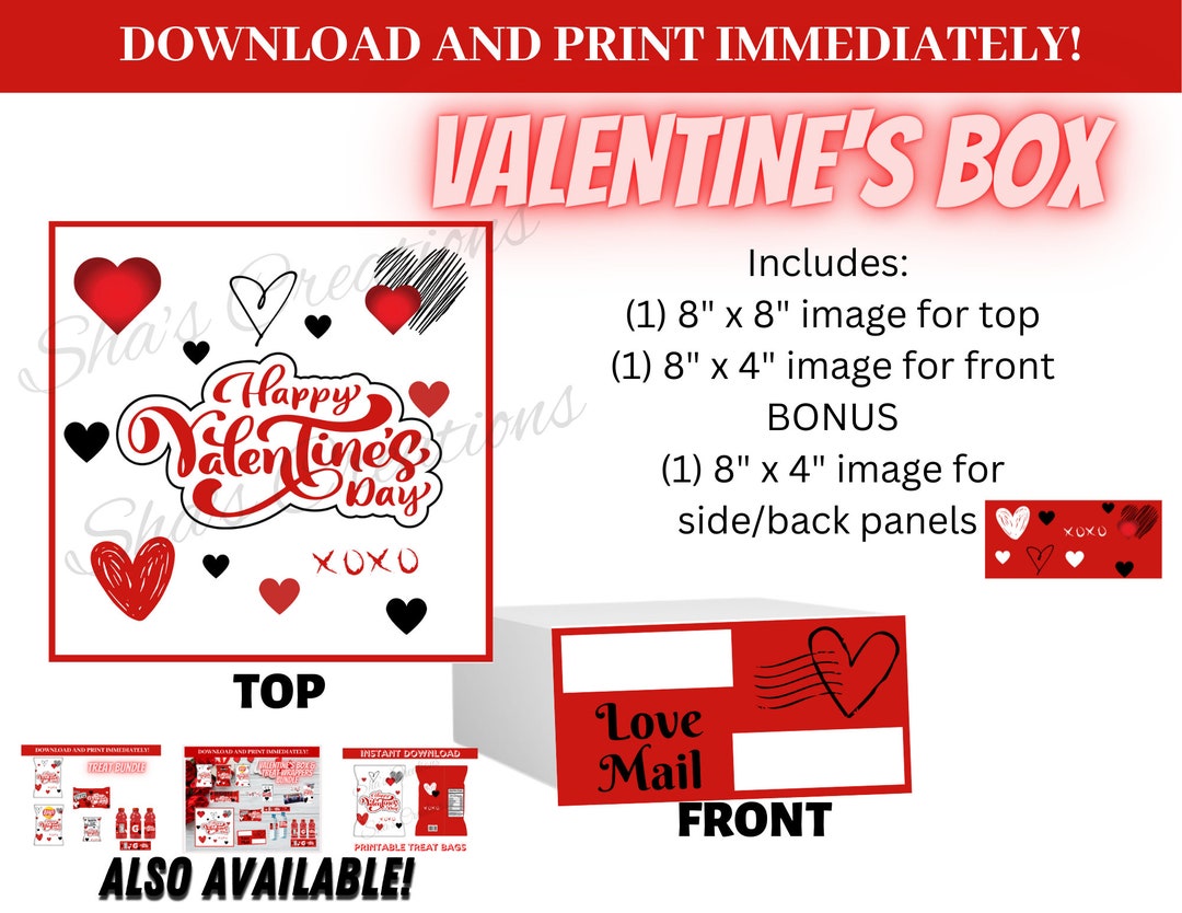 Printable Valentine's Box Labels - Etsy