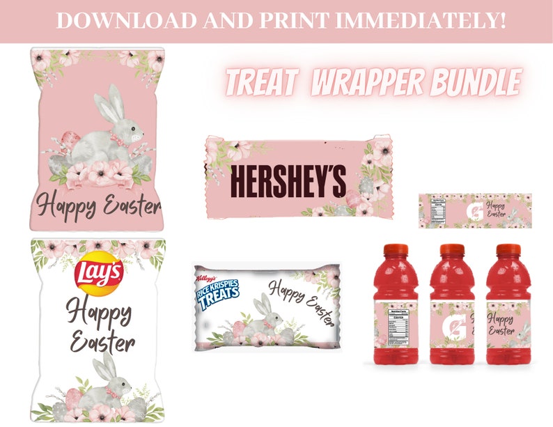 Printable Easter Wrapper Bundle Etsy 