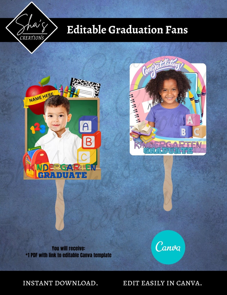 Graduation Fan Template Class of 2024 Printable - Etsy