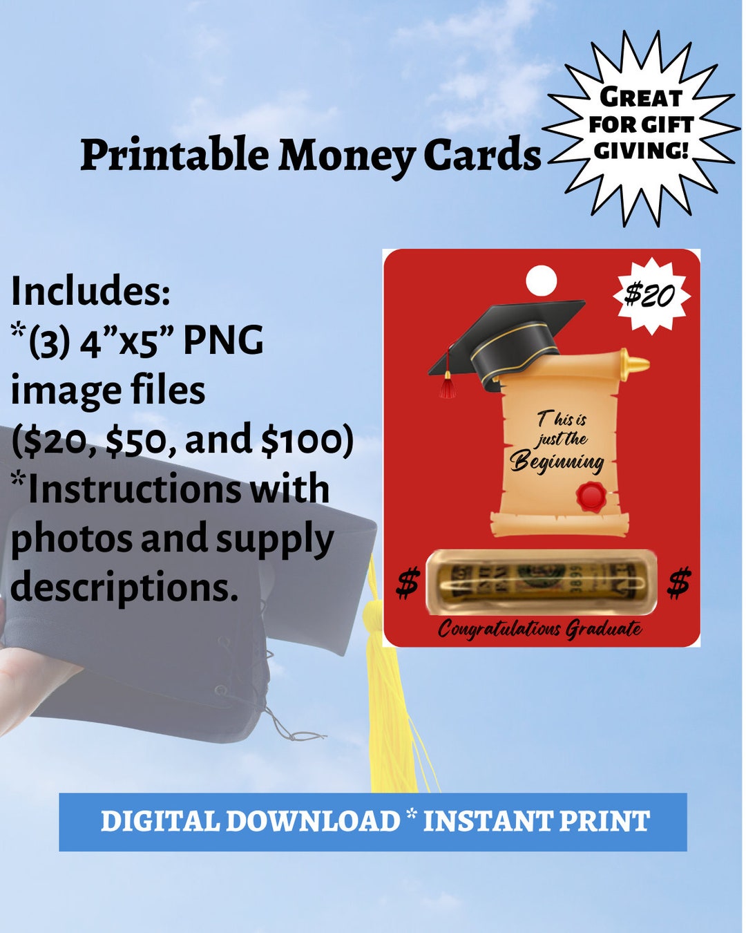 Printable Money Card - Etsy