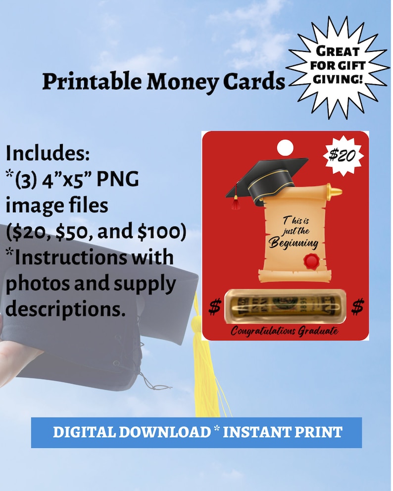 Printable Money Card - Etsy