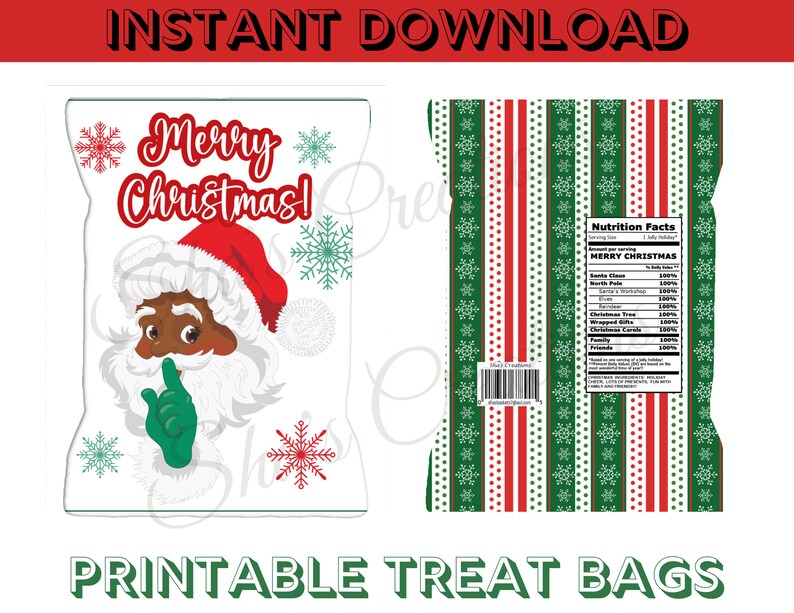 Printable Christmas Treat Bags - Etsy
