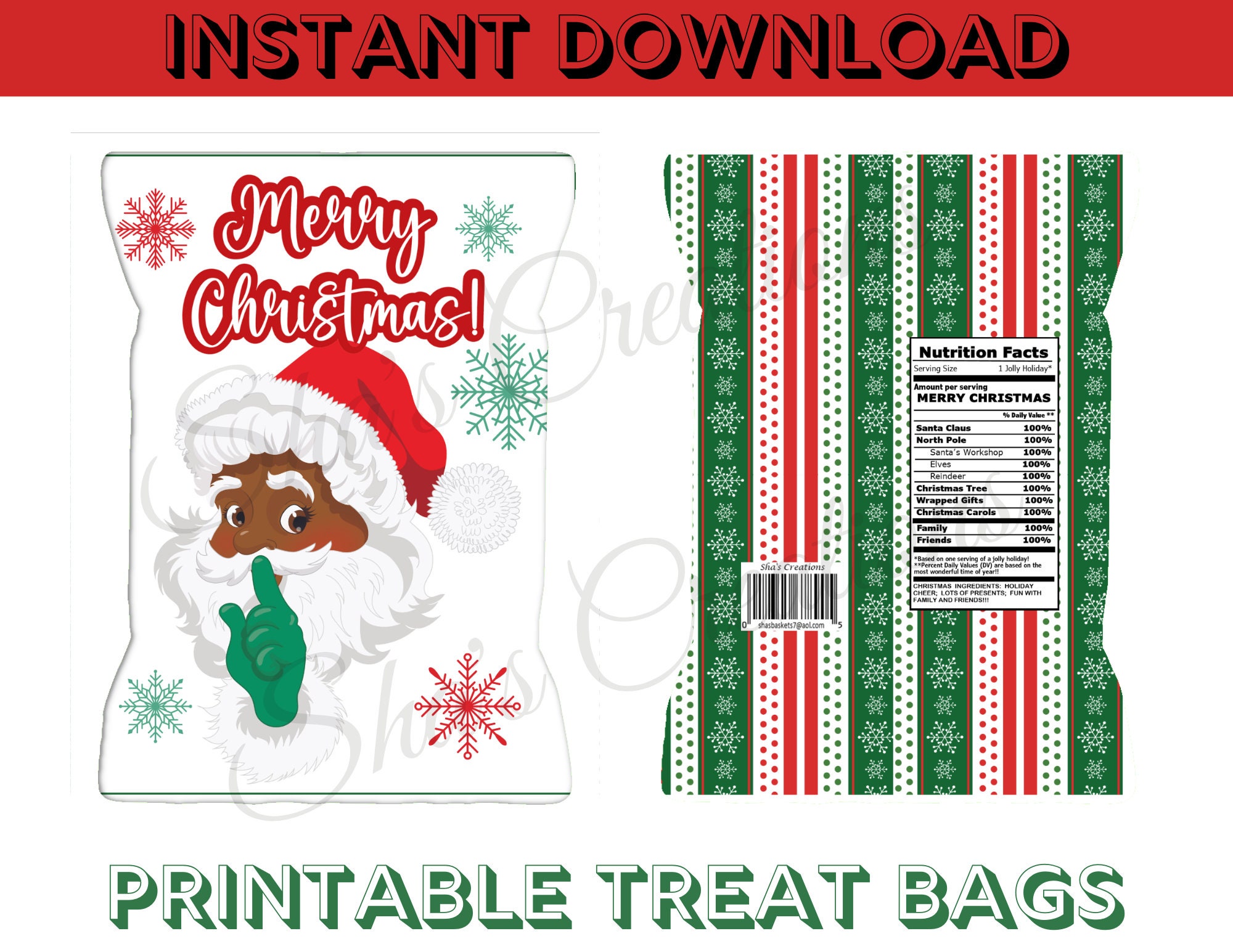 Printable Christmas Treat Bags - Etsy