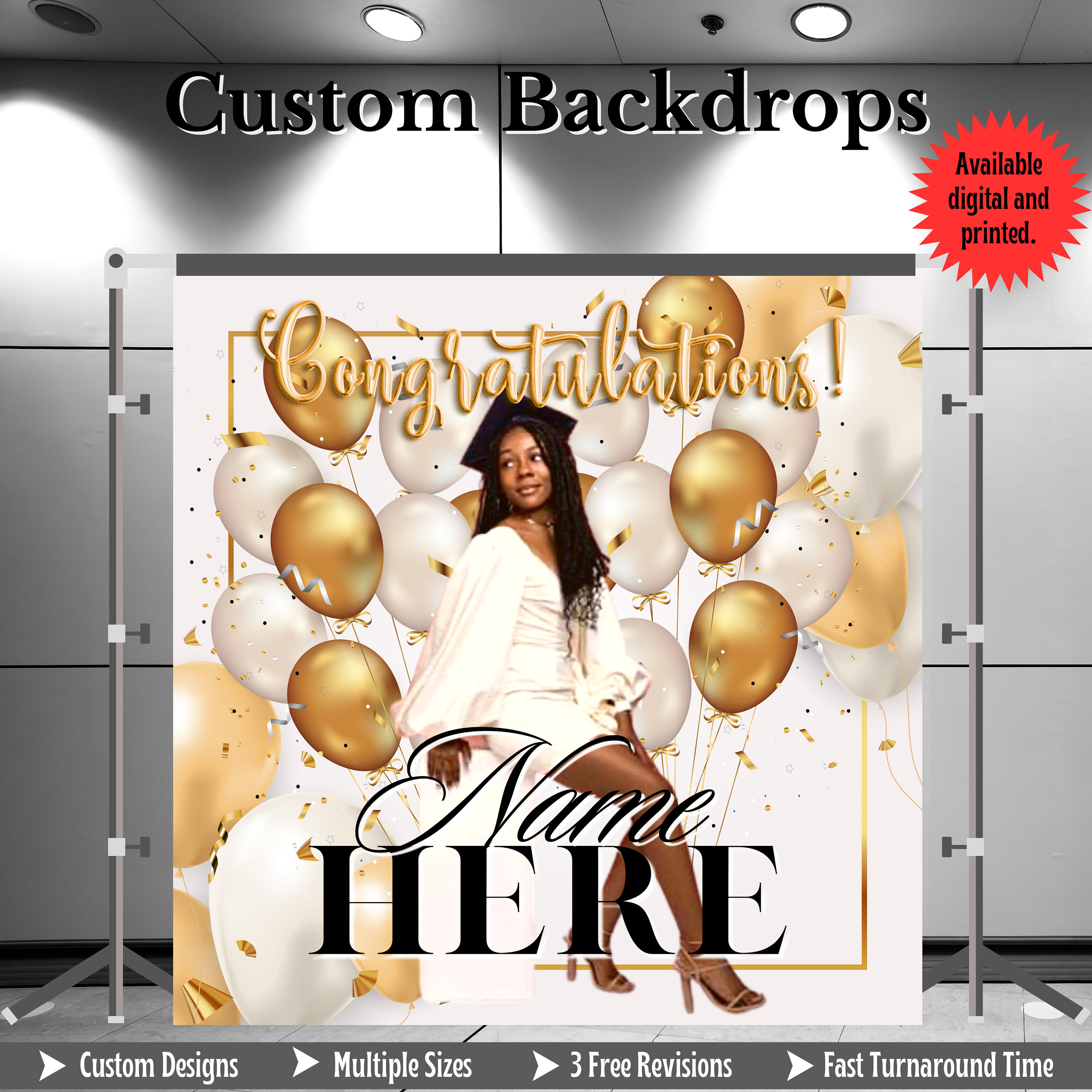 Custom Graduation Backdrop Digital Backdrop - Etsy