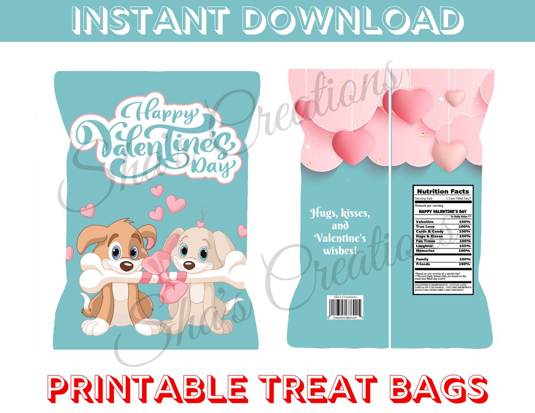 Printable Valentine's Treat Bag - Etsy