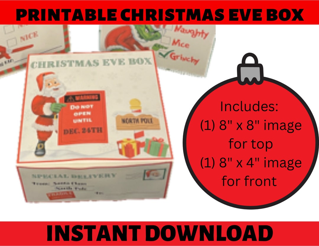 Printable Christmas Eve Box Labels Santa - Etsy