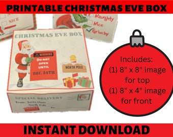 Printable Christmas Eve Box Labels - Etsy