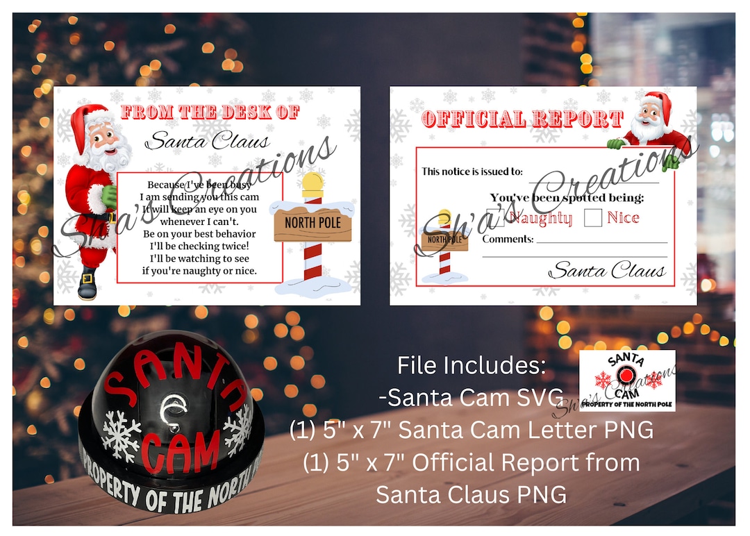 Printable Santa Cam Letter From Santa With Santa Cam SVG - Etsy